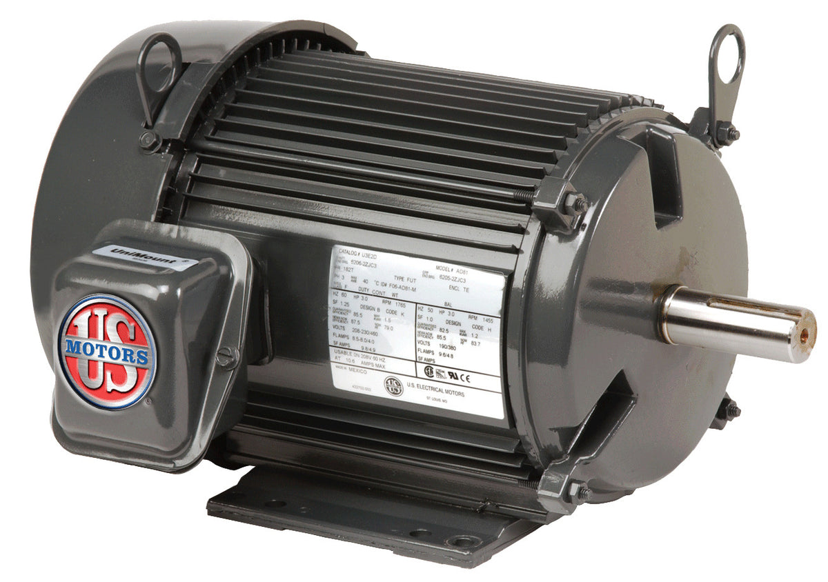 UN12V2AC | Variable SpeedMotor | .5 HP | 3 Phase | TENV | 1725 RPM | 2
